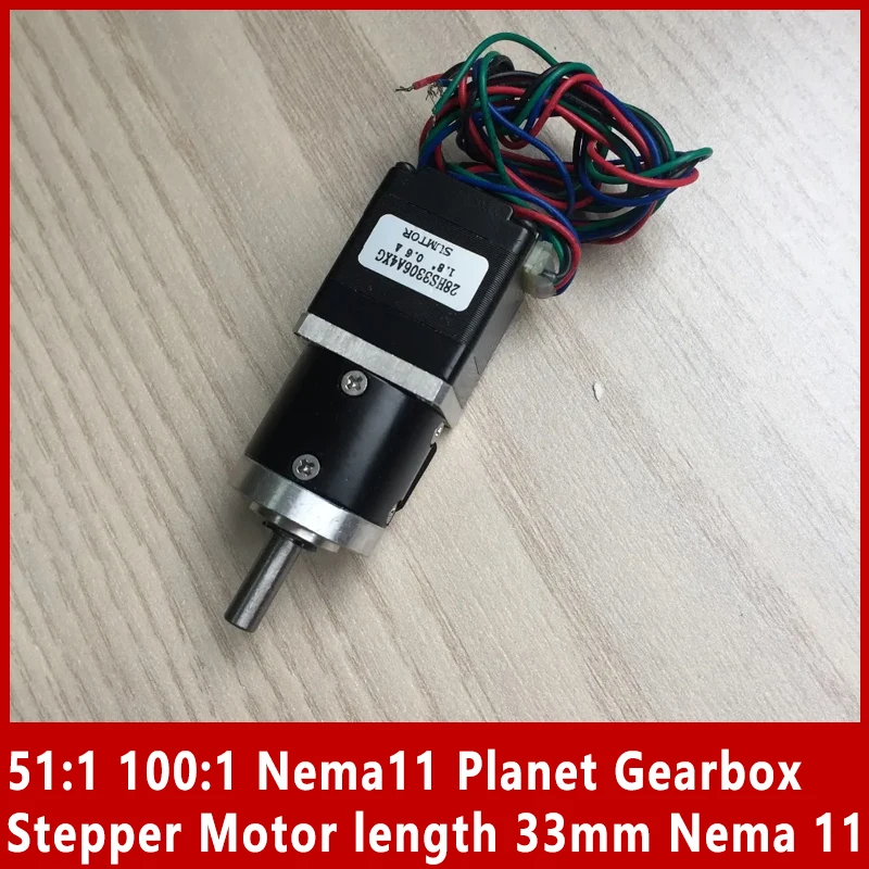 51-1-100-1-Nema11-Planet-Gearbox-Stepper-Motor-length-33mm-Nema-11 ...