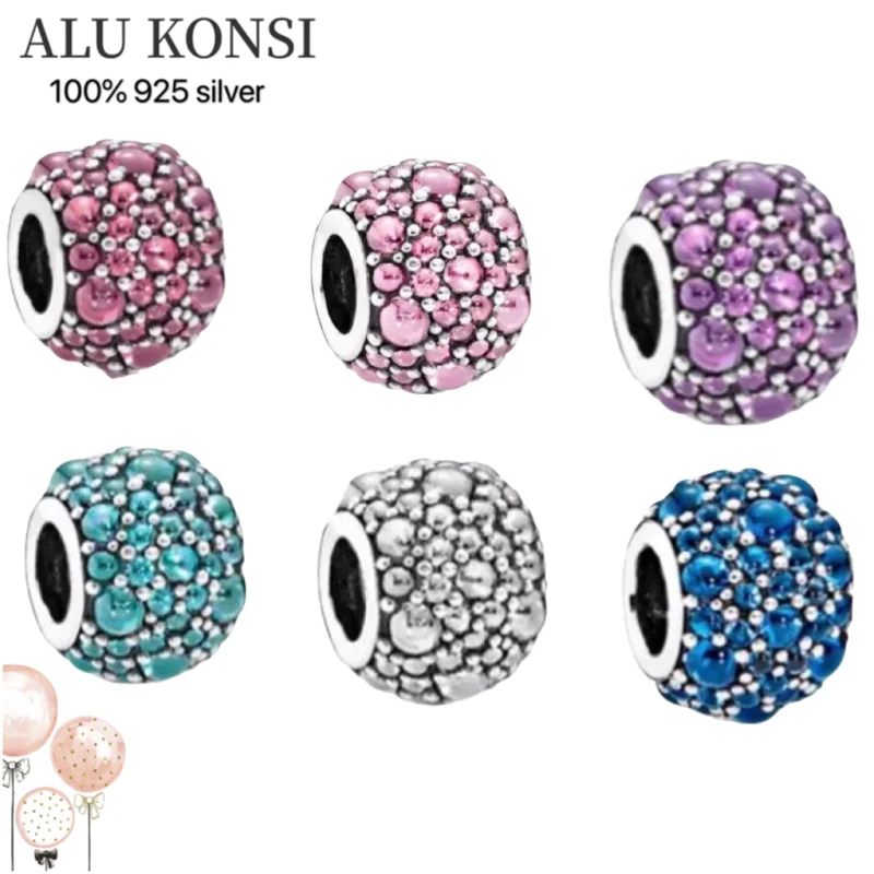 Cuentas coloridas originales de Plata de Ley 925 DIY, joyería fina para mujer| | - AliExpress