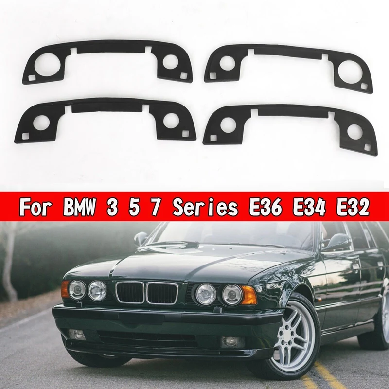 Junta de goma para manija de coche, 4 piezas, para BMW 4 puertas E36 E34 E32 Z3 3 5 7 Series ...