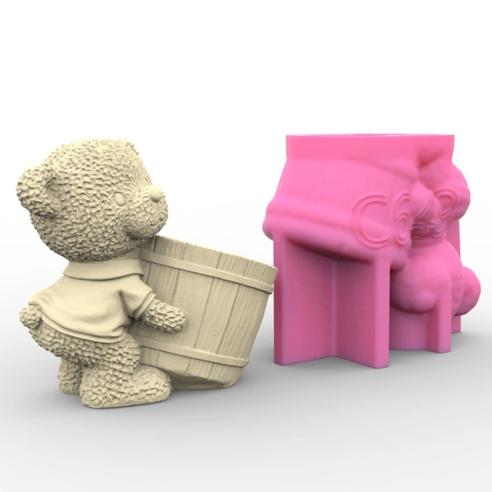 Molde-de-silicona-para-maceta-de-animales-molde-creativo-de-oso-cemento ...