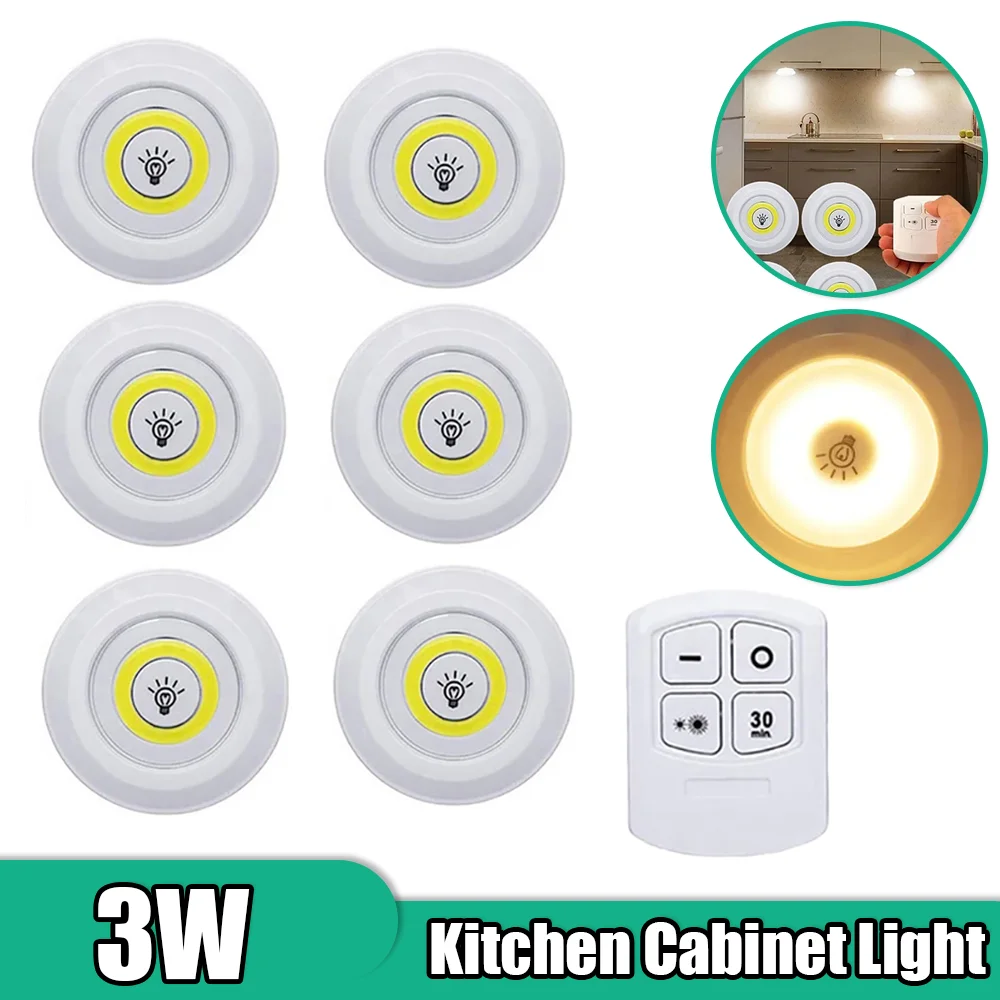 3W-Super-Bright-COB-Kitchen-Cabinet-Light-Home-LED-Night-Light-Remote ...