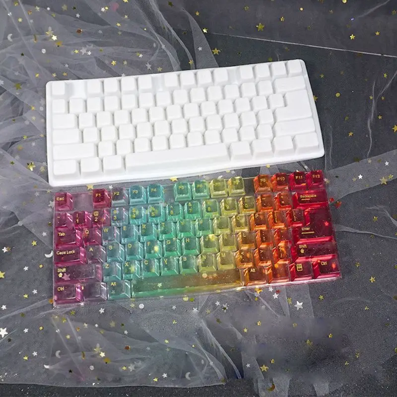 Mechanical Computer Keyboard Shape Epoxy Resin Silicone Keycap Mold DIY ...
