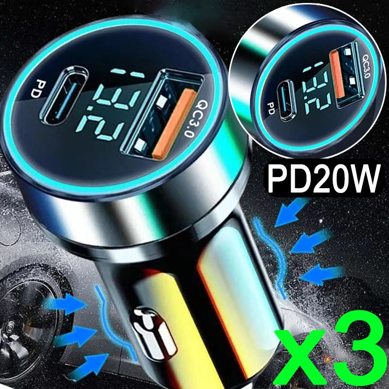 QC3-0-Digital-Display-Super-Fast-Charger-Car-Dual-USB-Portable-Charger ...