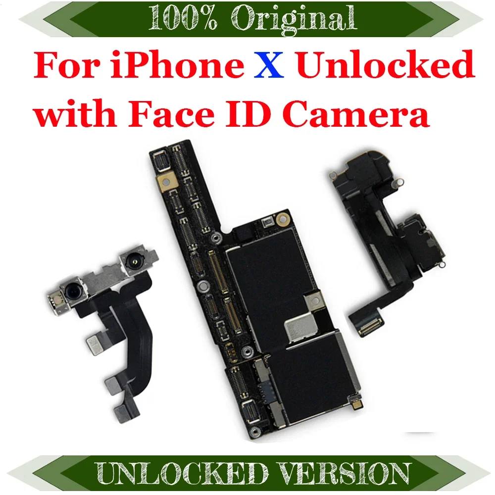 For-iPhone-X-Original-Empty-iCloud-Motherboard-With-Without-Face-ID-Unlocked-Logic-Board-For ...