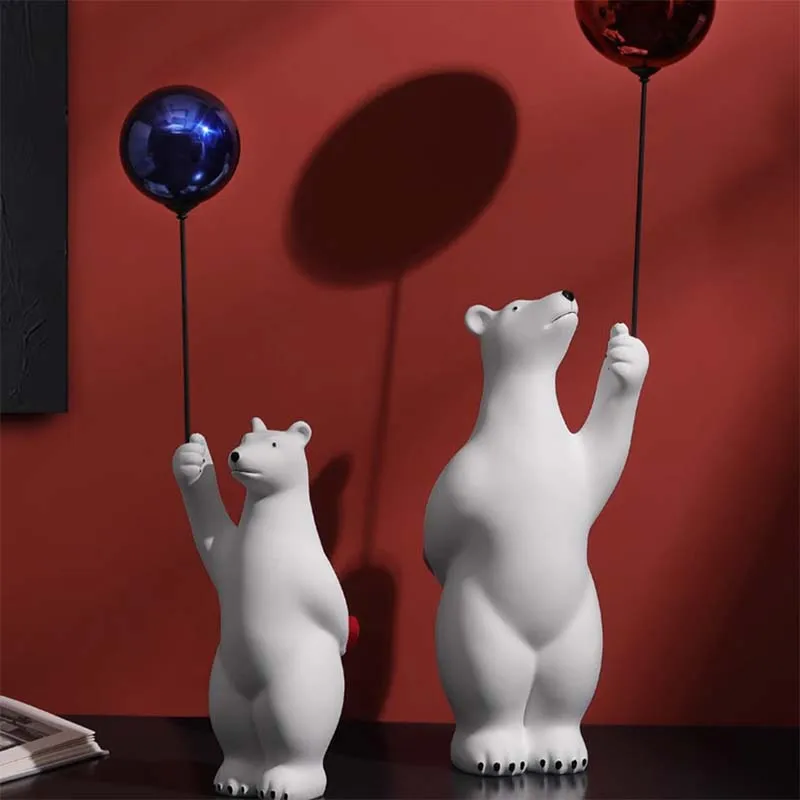 Polar-Bear-Ornament-Resin-Smooth-Sturdy-Nordic-Style-Concise-Proffer-A ...