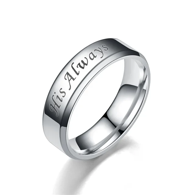 Couple Rings His Always Her Forever Stainless Steel Wedding Engagement ...