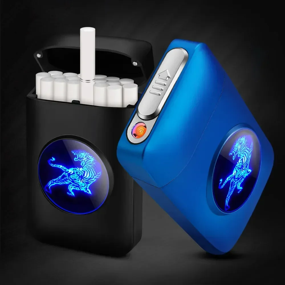 Innovative-LED-Light-Screen-Cigarette-Box-with-USB-Rechargeable-Lighter ...