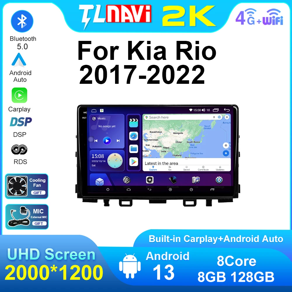 Android-Auto-Car-Radio-Stereo-For-Kia-RIO-stonic-2017-2018-2019-2020 ...