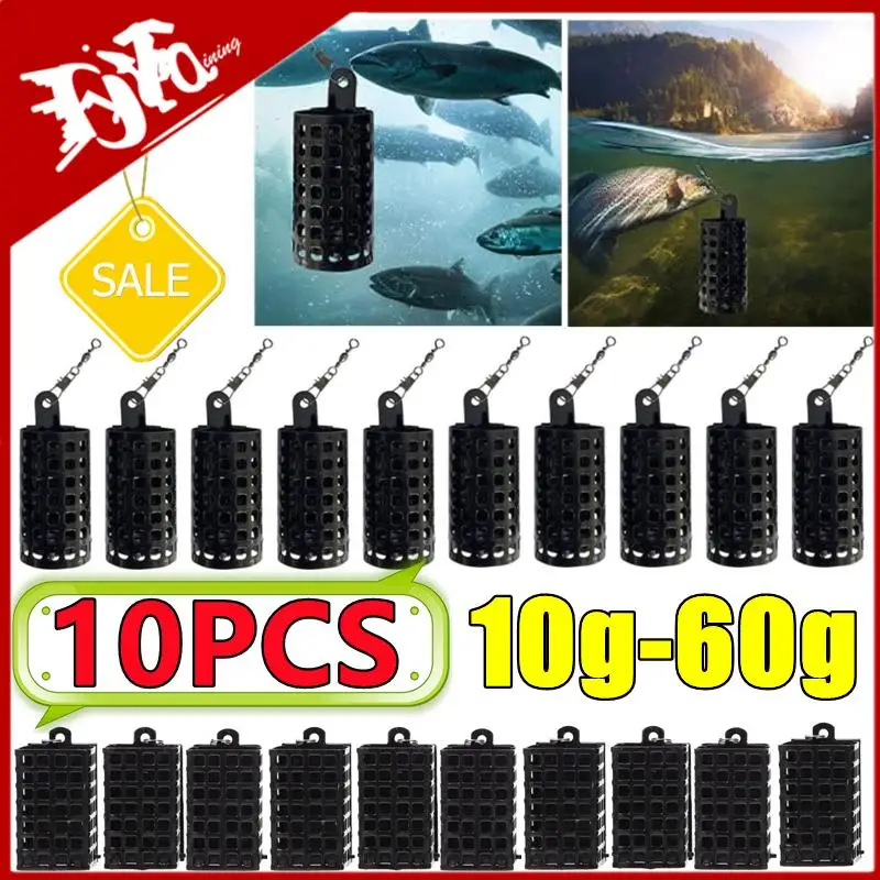 10-Stuks-10G-60G-Visgerei-Feeder-Kooi-Rond-Vierkant-Voor-Karper-Grof-Match-Barbel-Metalen ...