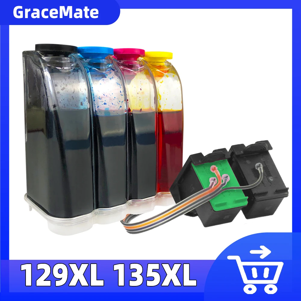 CISS 129 135 Compatible For Hp Ink Cartridge Deskjet 6940 6940dt 6943 ...