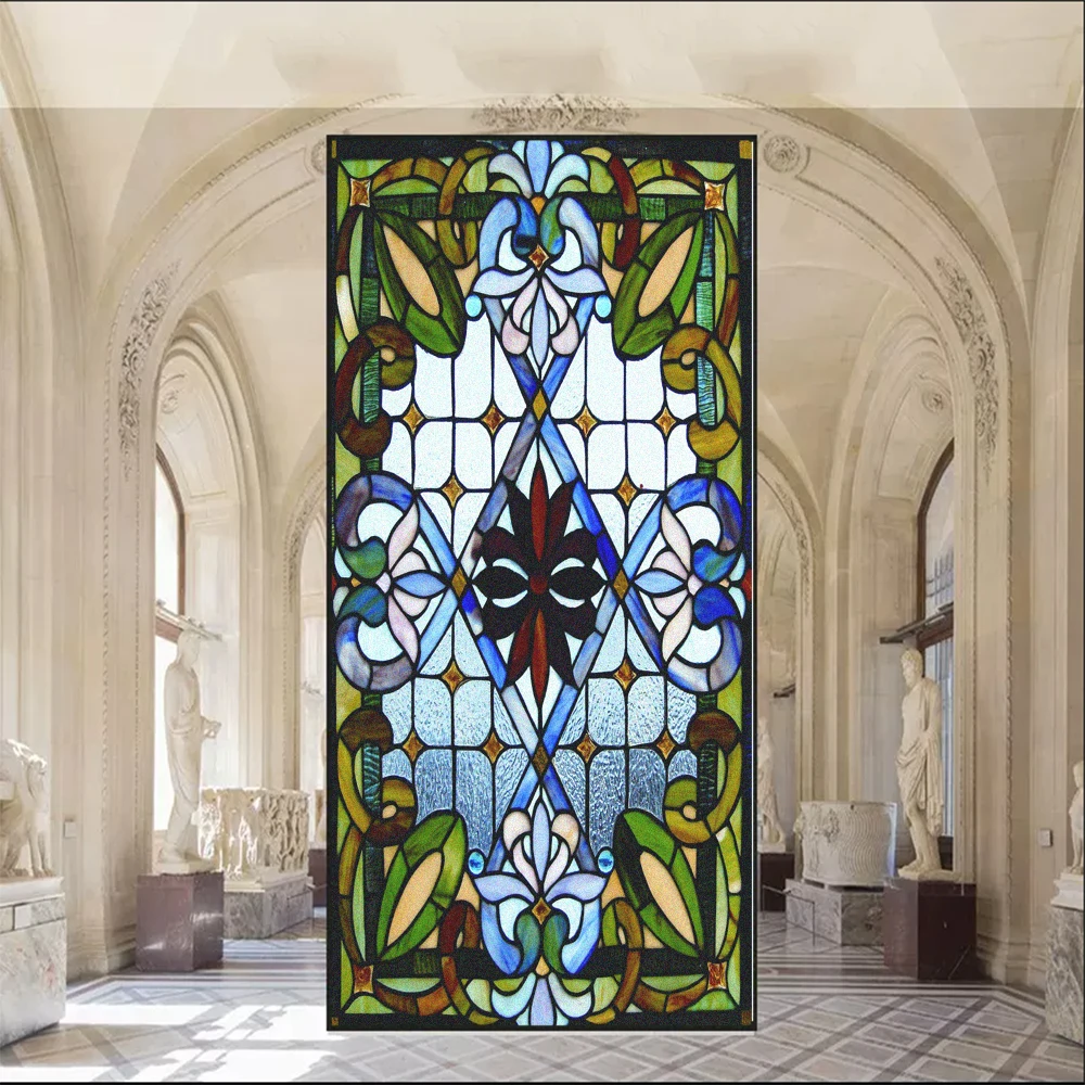 Tiffany-Style-Stained-Glass-Window-Privacy-Film-Retro-Flower-Pattern ...