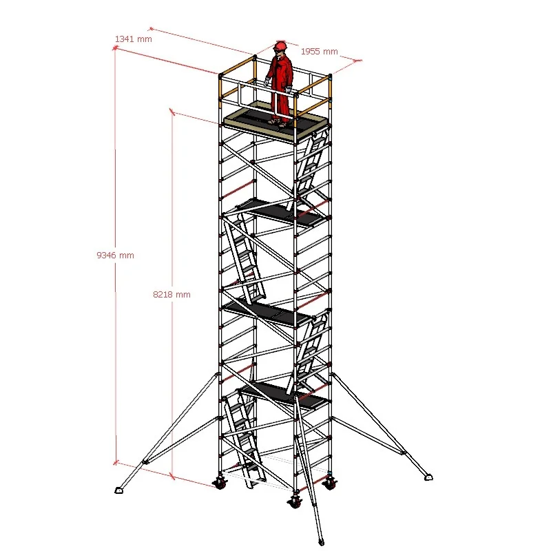 6M 8m 10m 12m aluminum mobile scaffold, durable and lightweight ...