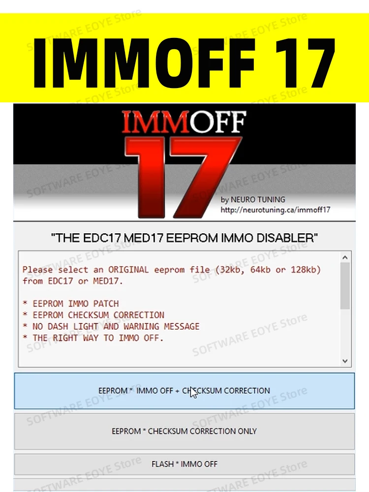 IMMOFF17 Software EDC17 Immo off17 Ecu Program NEUROTUNING immoff17 Disabler send with keygen ...