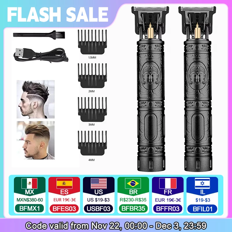 T9-Men-s-Hair-Trimmer-Professional-Fader-Home-Travel-Cordless-Razor ...