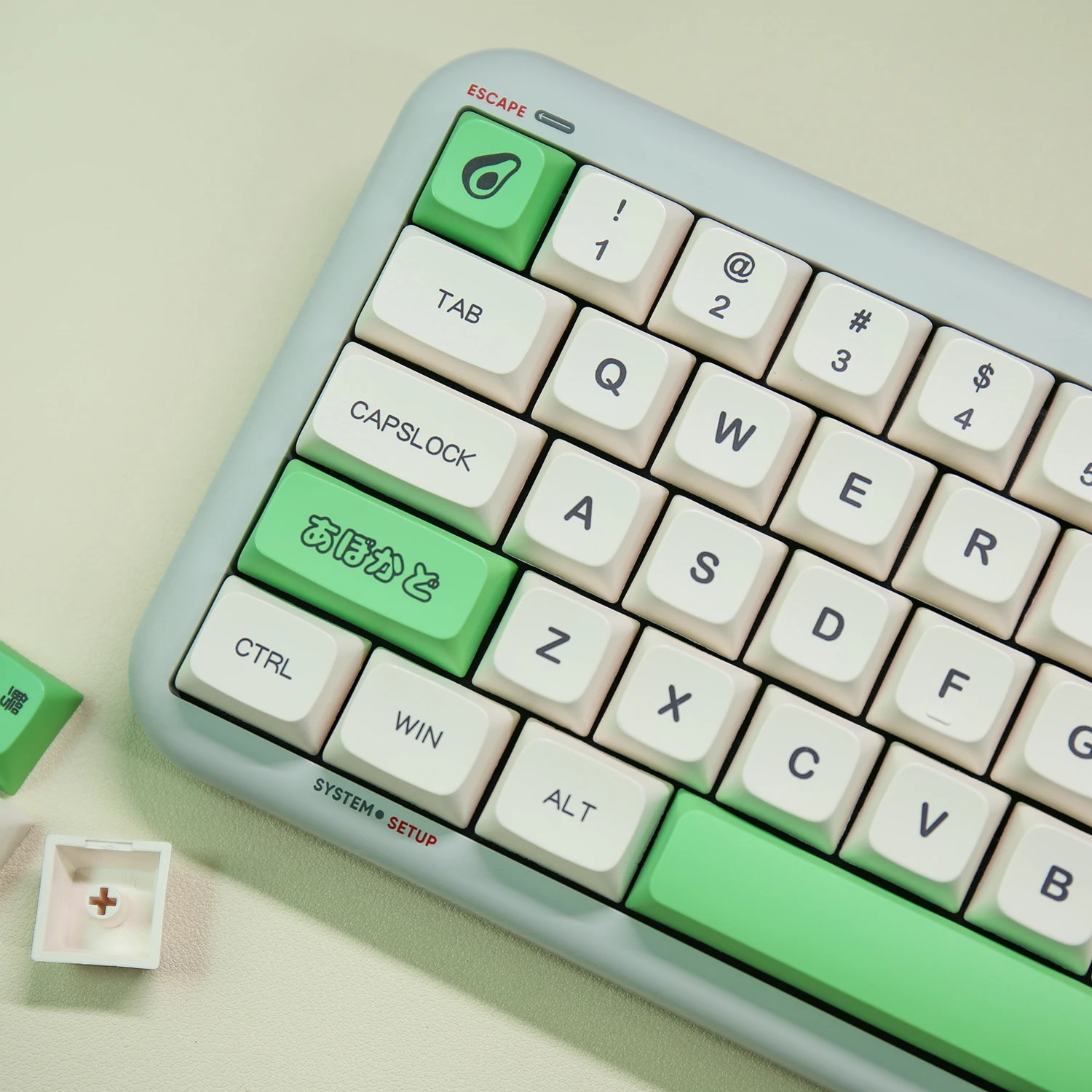 KeysLand 맞춤형 기계식 키보드, XDA 프로필 키캡, PBT 아보카도 일본어 영어 135 키, Cherry mx DIY 키트 게임용| | - AliExpress