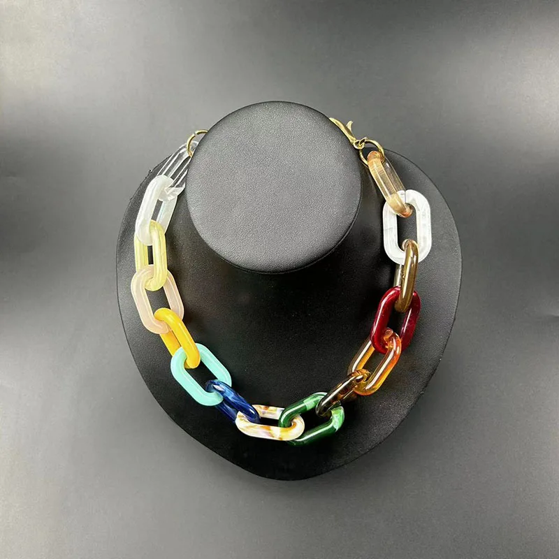 Women-s-Neck-Chain-Fashion-Colorful-Acrylic-Thick-Necklace-For-Women ...