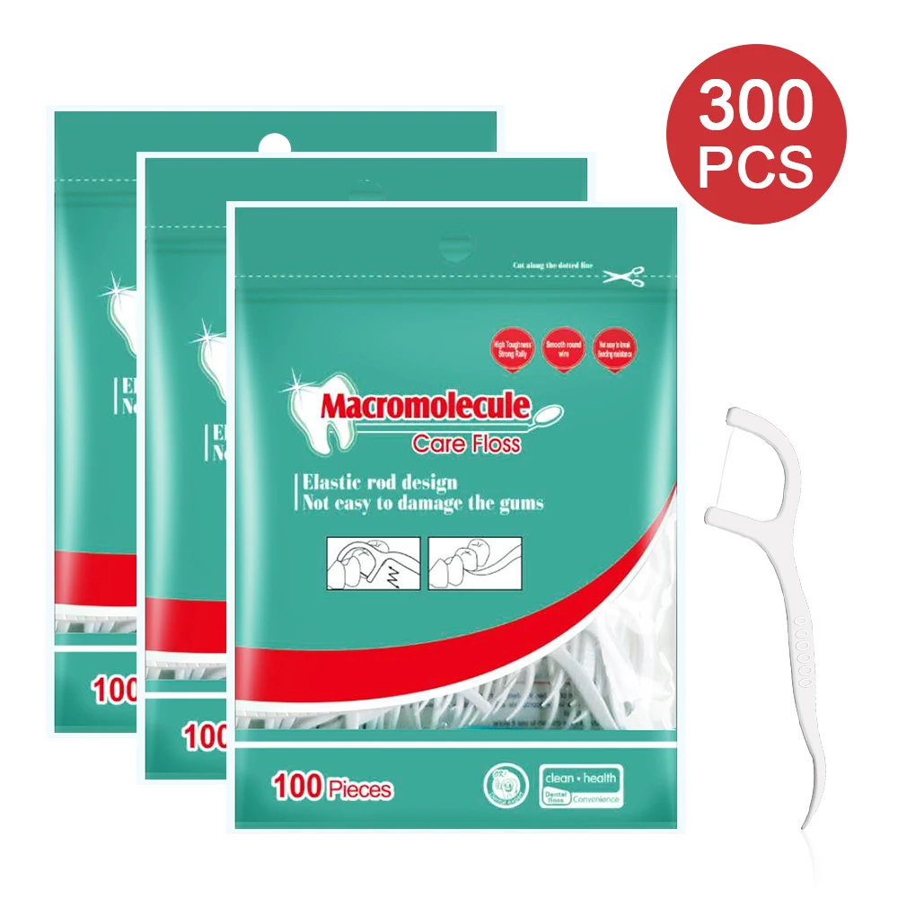 300pcs-Dental-Floss-Plastic-Toothpicks-With-Thread-Ultra-Thin-Tooth ...