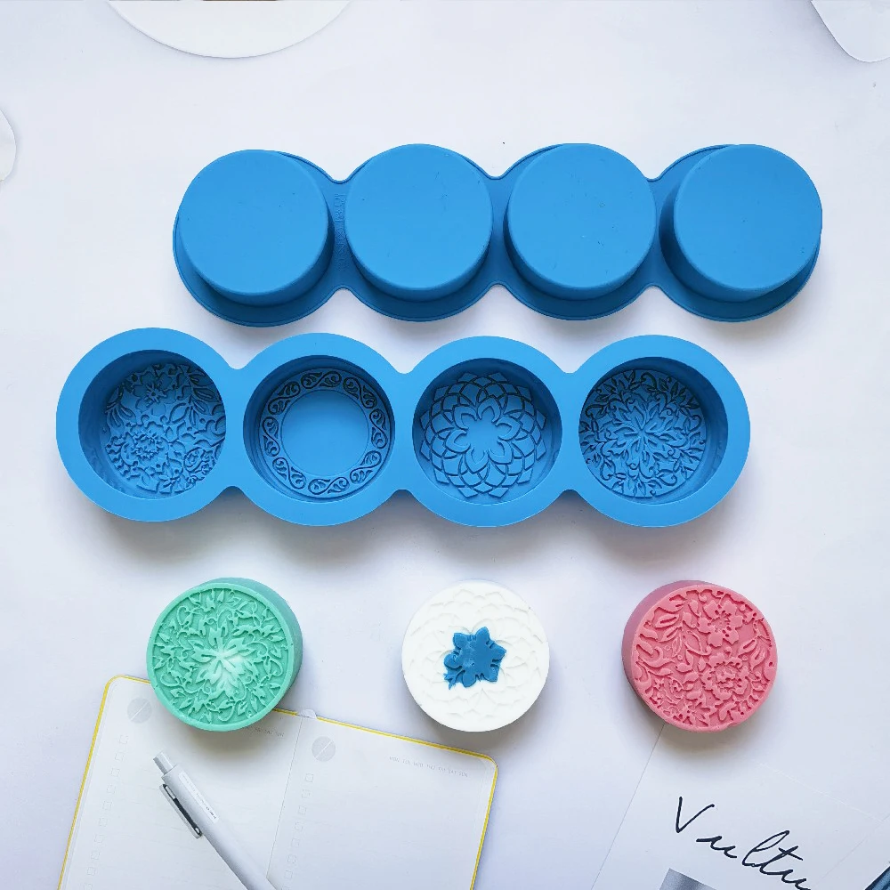 3D-Handmade-Silicone-Soap-Molds-4-Flower-Types-Bar-Making-Mould-Tools ...