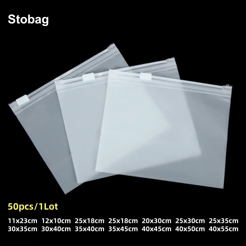 StoBag-50pcs-Wholesale-Frosted-Matte-Clothes-Packaging-Zipper-Bags-Pouch-Plastic-Sealed-Socks ...