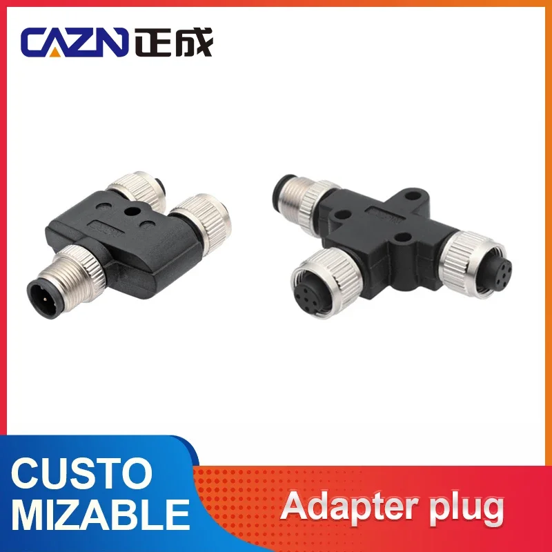 M12-Sensor-Connector-Waterproof-Male-Female-Plug-Screw-Threaded ...