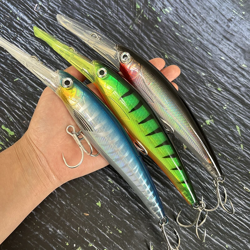 160mm-72g-Big-Heavy-Trolling-Floating-Minnow-Lure-Long-Lip-Seawater ...