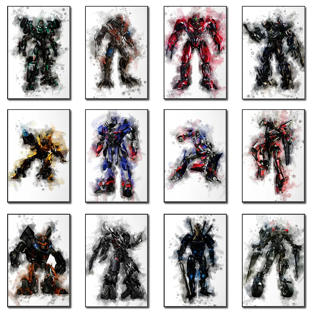Abstract-Transformers-Graffiti-Wall-Art-Print-Optimus-Prime-Watercolor ...