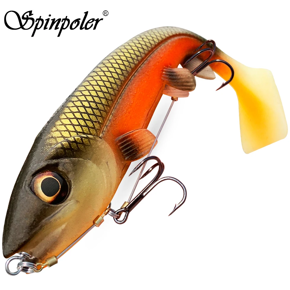 Spinpoler-Soft-Fishing-Lure-With-Stinger-Rig-Hook-Shad-Bait14cm-18cm ...