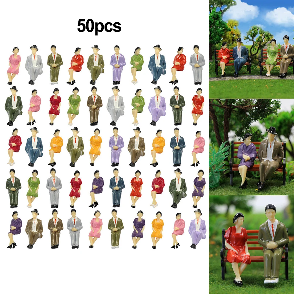 50Pcs-Seated-Painted-Model-People-Figures-Railway-Sitting-Passengers-1 ...