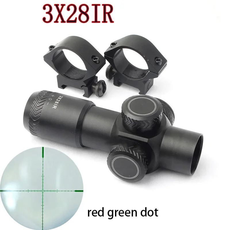Tactical-3X28IR-RGB-Illuminated-Hunting-Rifle-Scope-Airsoft-PCP ...