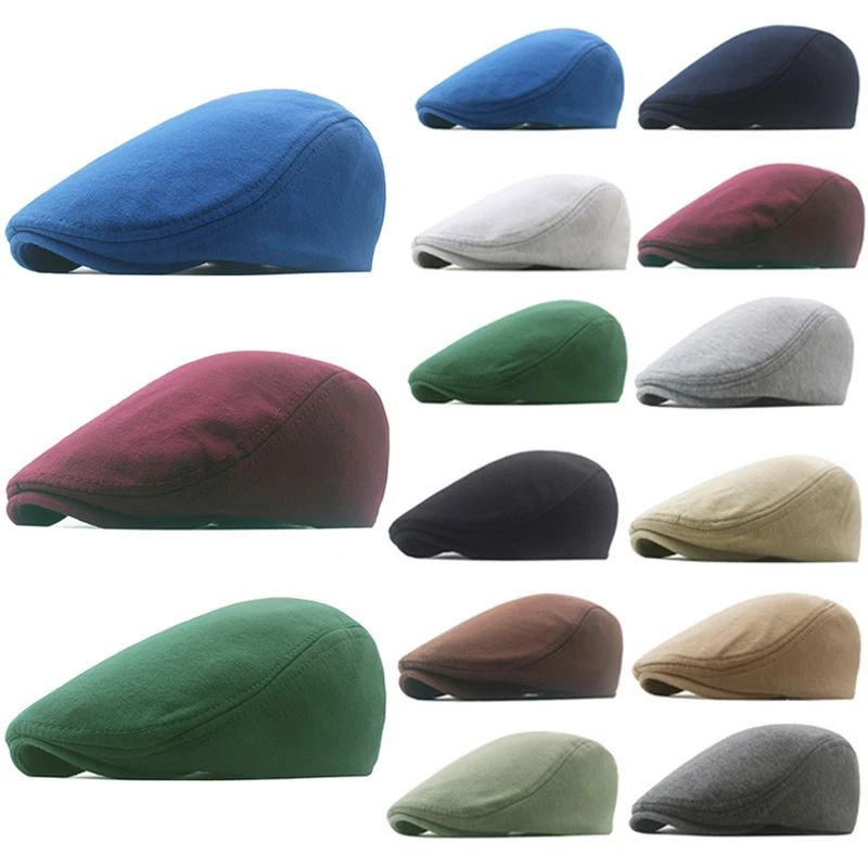 British-Style-Beret-Forward-Cap-The-Waiter-Cap-Flat-Cap-Newsboy-Caps ...