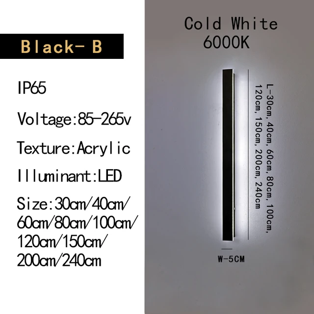 Waterproof LED Long Wall Light Modern Ip65 Outdoor Lighting Garden ...