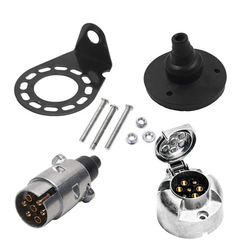 Car-plug-trailer-accessories-European-metal-trailer-socket-7-pin-socket ...