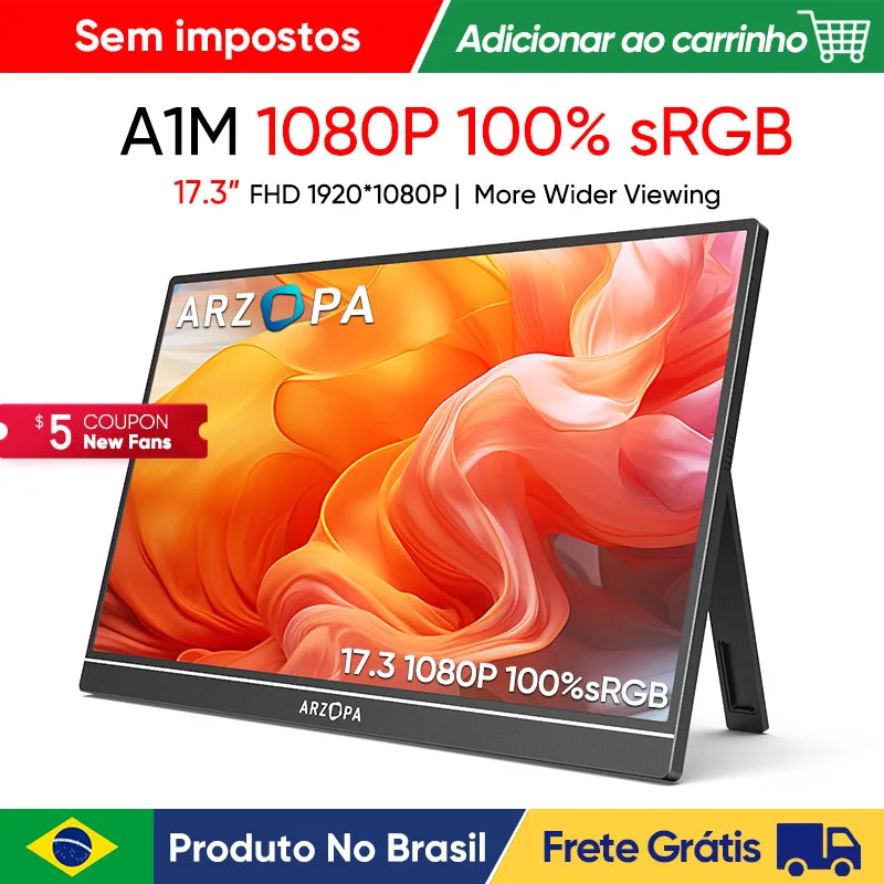 ARZOPA-Monitor-port-til-de-17-3-polegadas-1080P-FHD-100-sRGB-tela-IPS ...