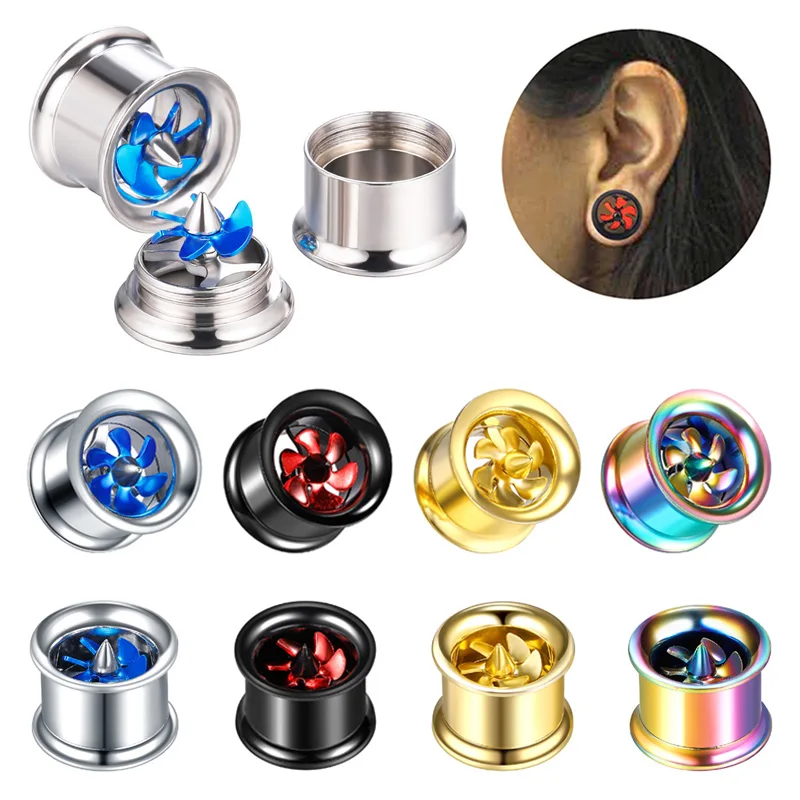 Expansor de oreja de acero inoxidable, hélice de tornillo, tapón de ...