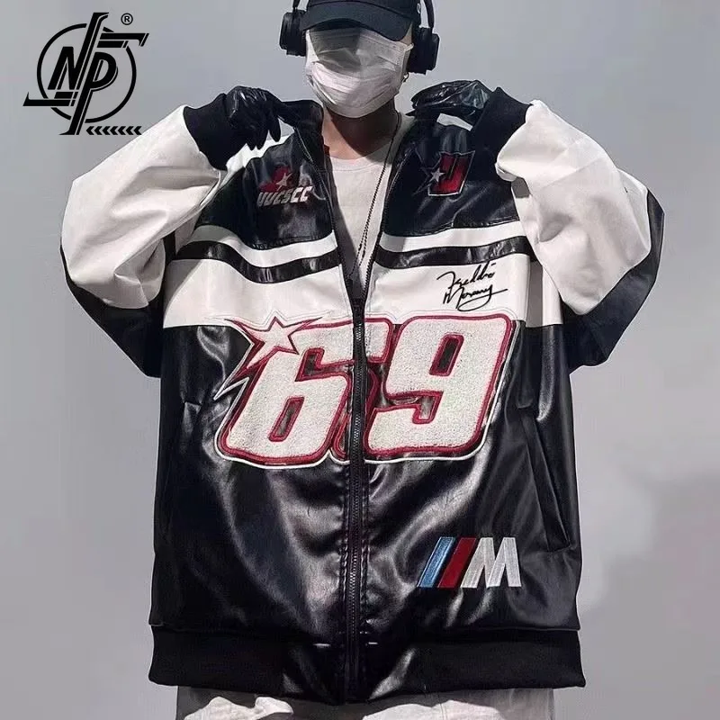 Hip-Hop-American-PU-Leather-Jacket-Men-Patchwork-Letter-Embroidery ...