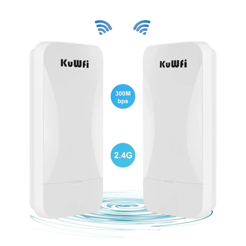 KuWFi 2,4 GHz 300 Mbps 2 piezas Potente repetidor Wifi para exteriores ...