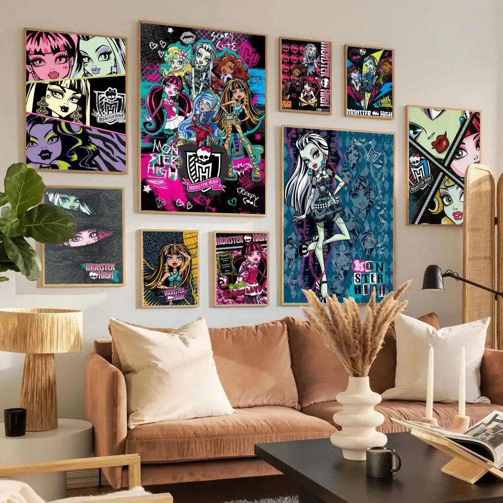 M-Monster-Cartoon-H-High-Poster-Sticky-Posters-Retro-Kraft-Paper ...