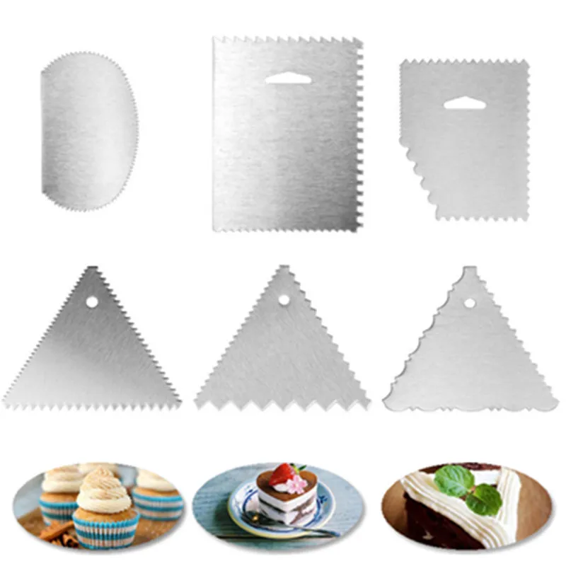 Stainless-Steel-Cake-Scraper-Cream-Icing-Comb-Smoother-Irregular-Teeth ...