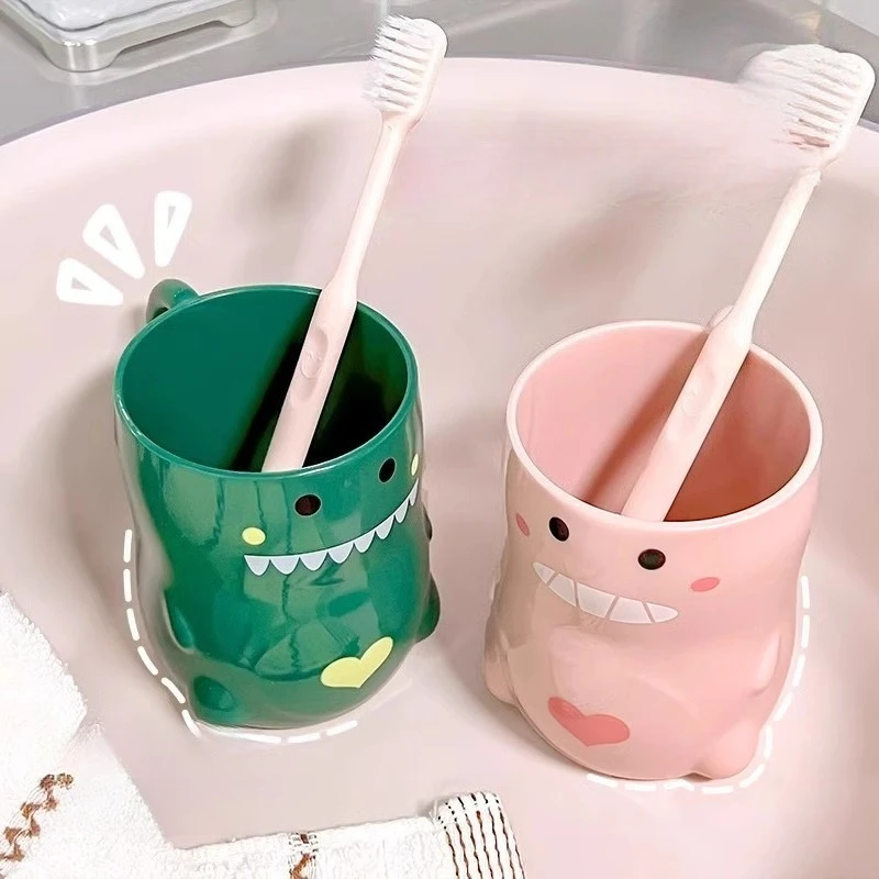 Cartoon Dinosaur Design Tooth Mug Environmental Friendly Plastic ...