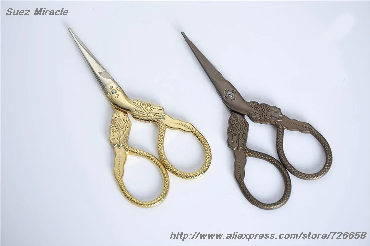Chinese-Zodiac-Dragon-Pattern-Vintage-Scissors-Steel-Home-Use-Tailor-s ...