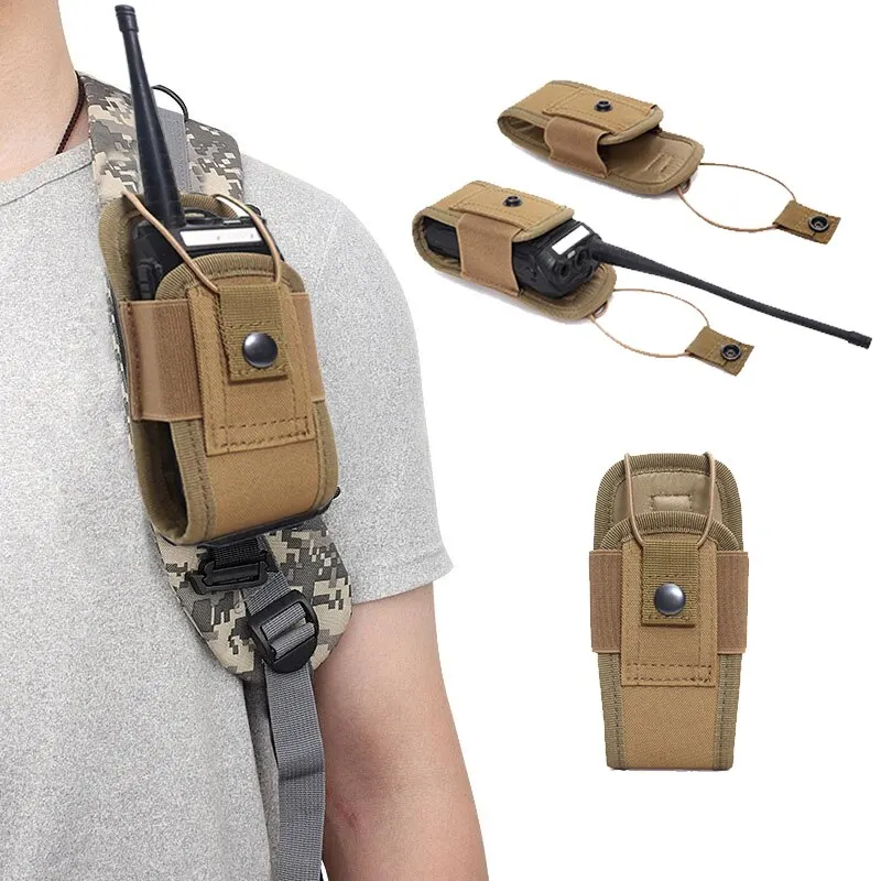 Tactical Walkie Talkie Pouch 600D Oxford Khaki Molle Radio Pouch ...