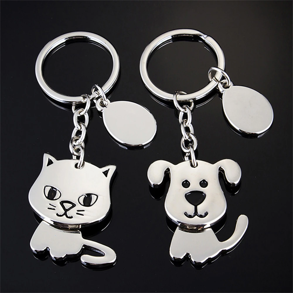 Creative 360-degree Shaking Head Dog Cat Keychain Cute Animal Key Ring ...