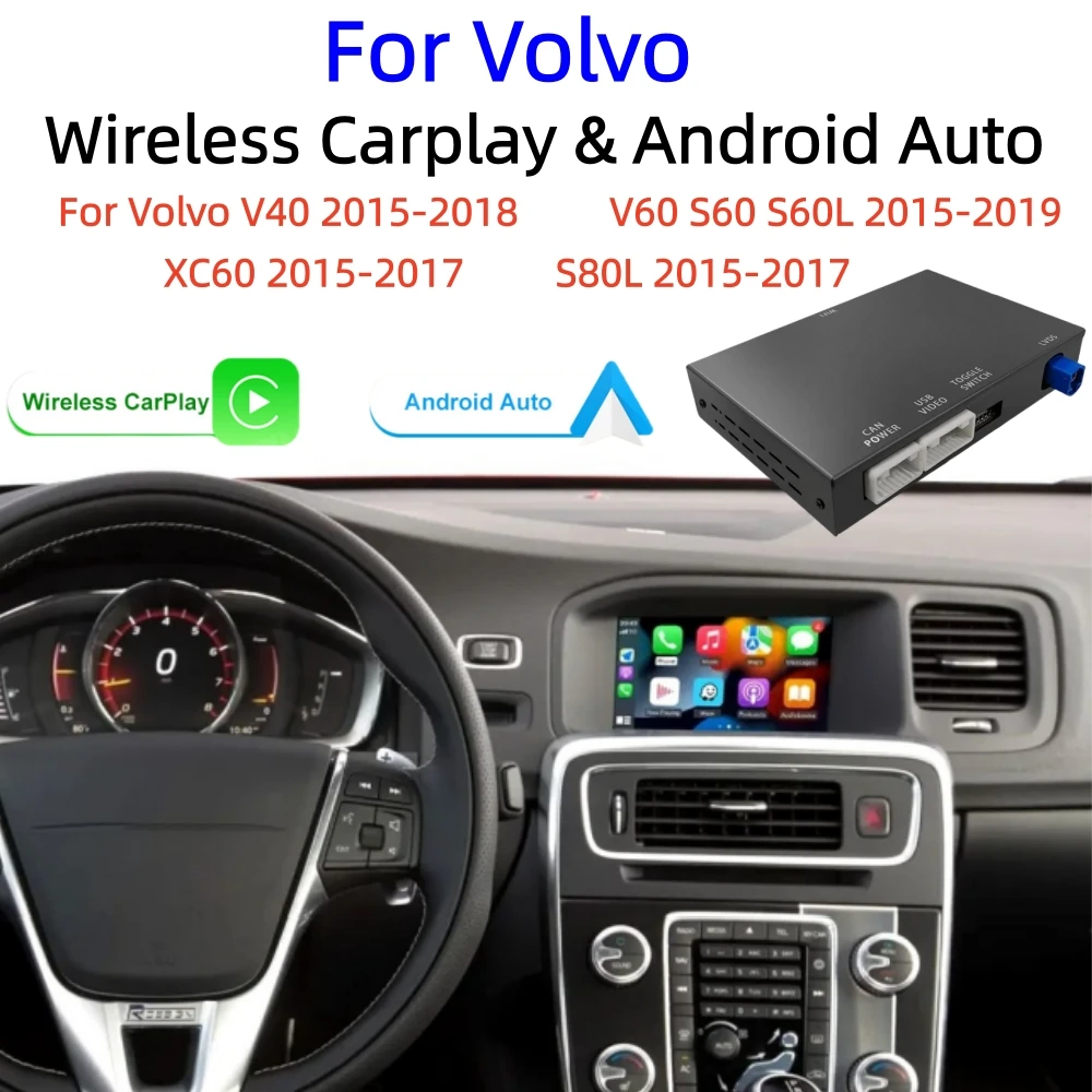 Wireless CarPlay Android Auto retrofit kit decoder box for Volvo V40 ...