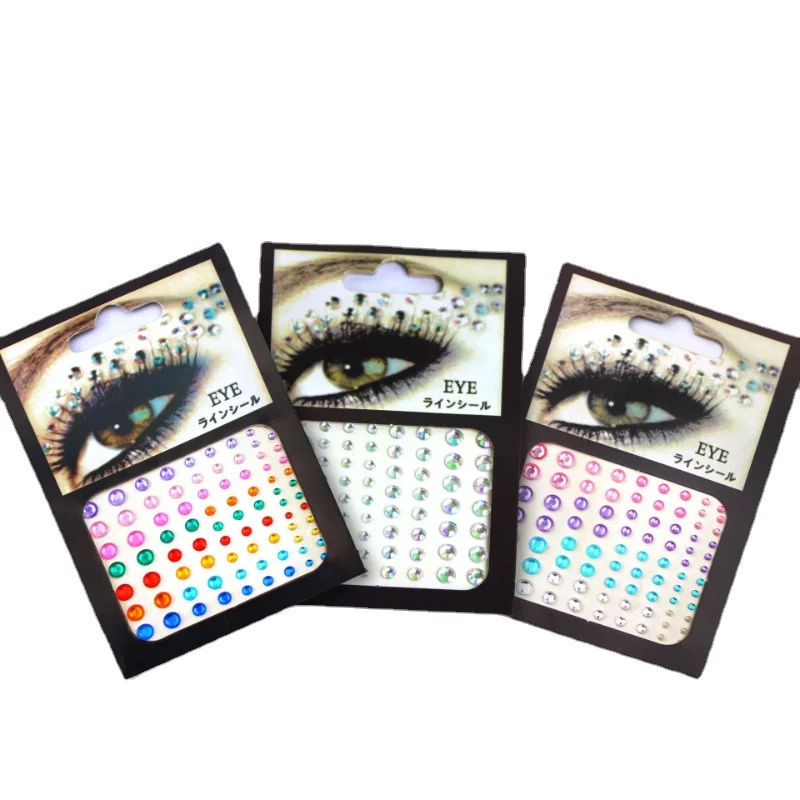6 Colors Tattoo Sticker Glitter Diamond Makeup Eyeliner Eyeshadow Face ...
