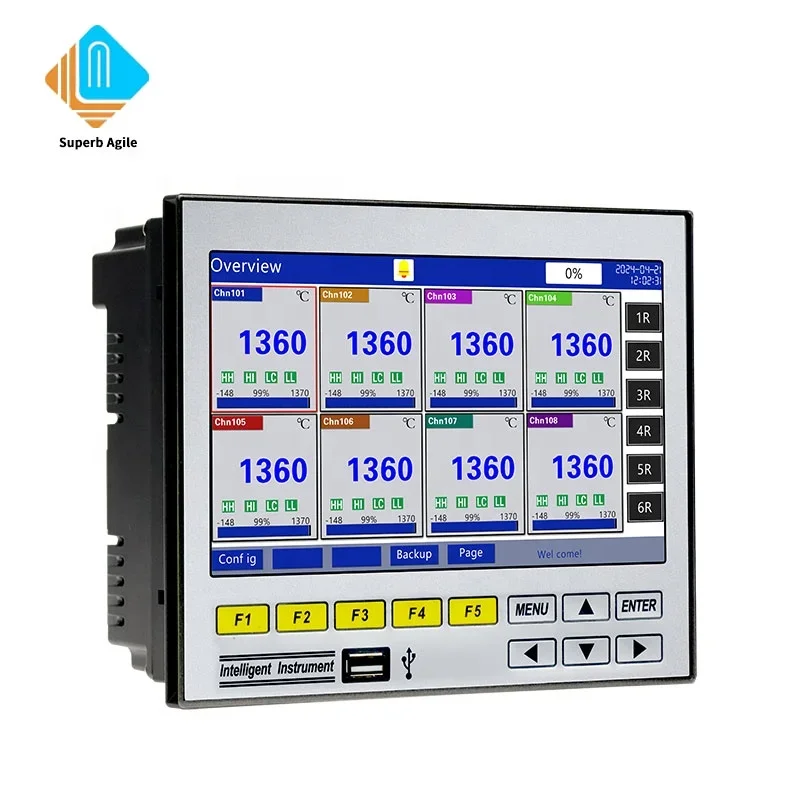 7-inch-Screen-Industrial-16-Channels-Paperless-Recorder-USB-Ethernet ...