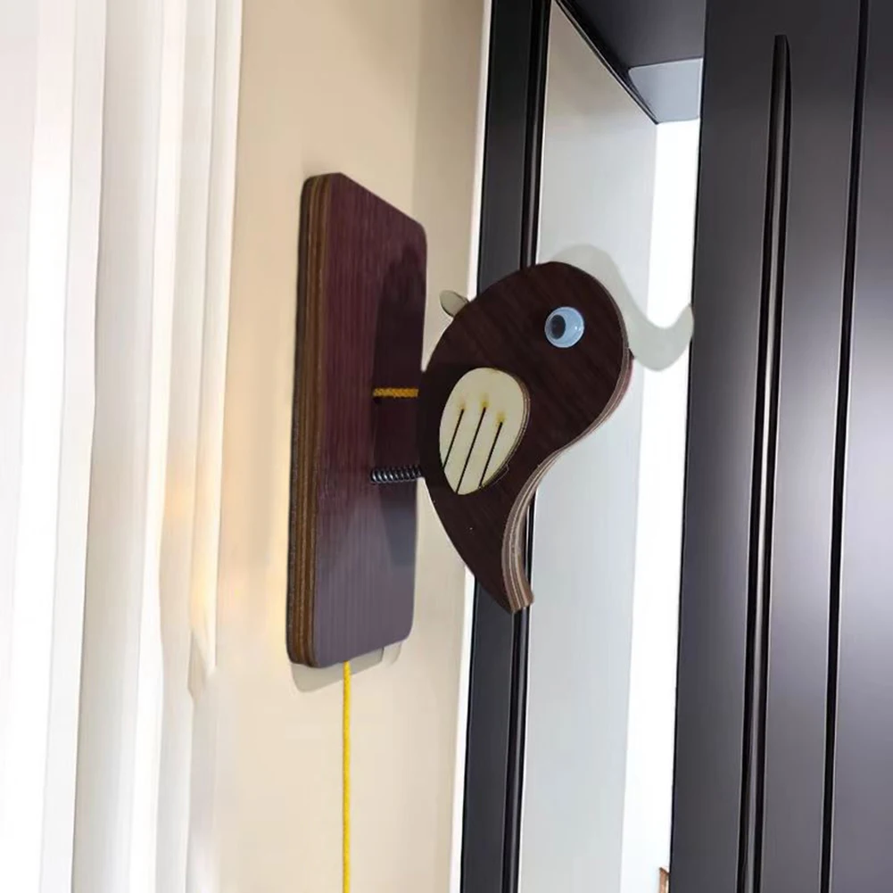 DIY-Handmade-Wooden-Woodpecker-Door-Bell-Creative-Room-Decor-Doorbell ...