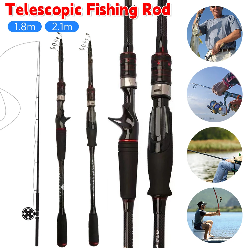 1-8m-2-1m-Telescopic-Fishing-Rod-Carbon-Fiber-Spinning-Casting-Fishing ...
