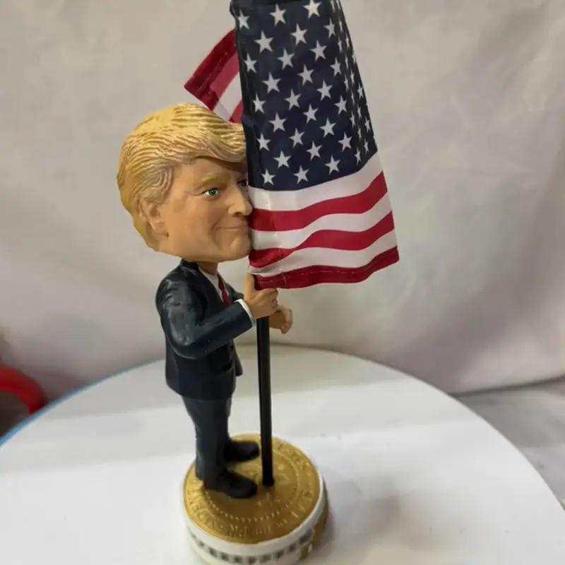 Bobblehead Figures Resin Men Holding Flag Bobblehead Statue Collectible ...