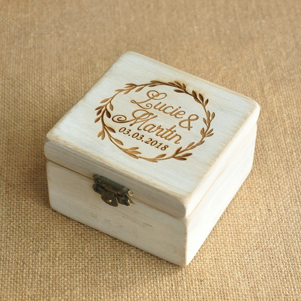 Personalized Rustic Wedding Ring Box Engagement Box Wooden Ring Pillow ...