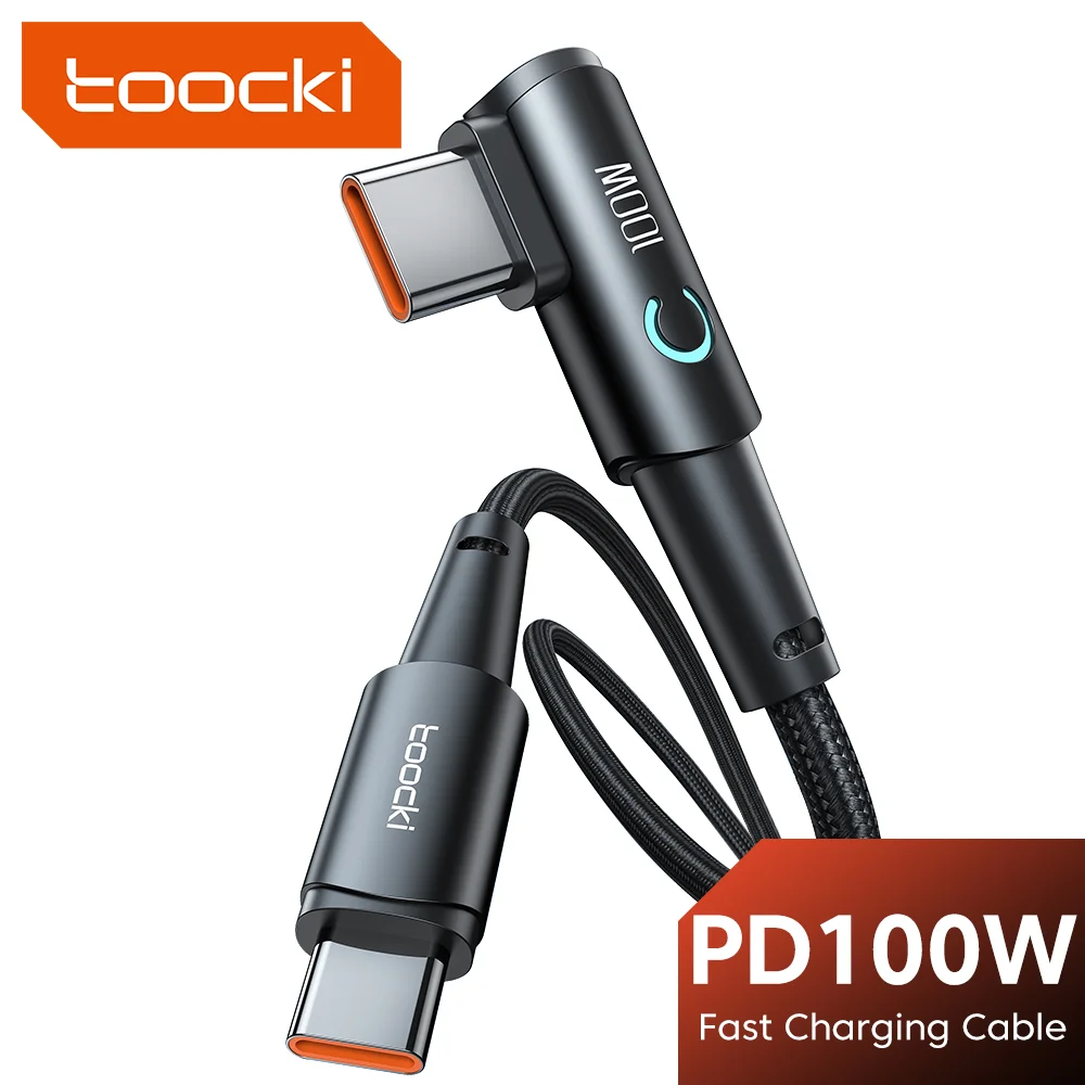 Toocki-Cable USB C a tipo C PD100W 60W, Cable de carga rápida tipo C para Xiaomi, Samsung, Poco ...